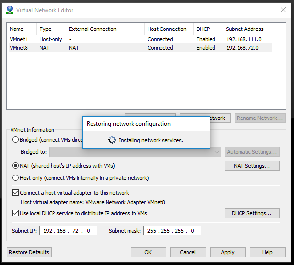 No Bridged Adapters in VMware Workstation – vswitchzero