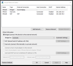 No Bridged Adapters in VMware Workstation – vswitchzero